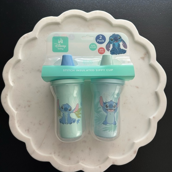 Disney | Other | Disney Stitch Insulated Insulated Sippy Cup Set | Poshmark